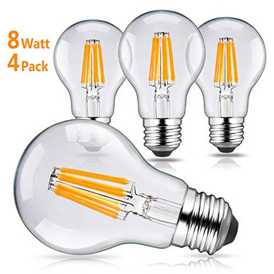 GEZEE 8W Edison Style Vintage LED Filament Light Bulb, 80W Incandescent ...