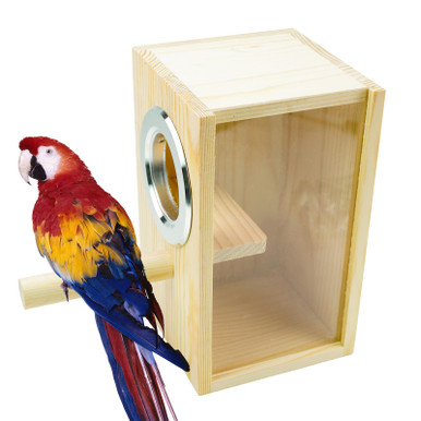 Joyeee Bird Nest Breeding Box with Perch, Transparent Bird House for ...