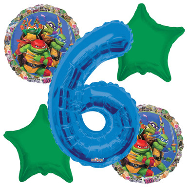 Teenage Turtle 6th Birthday Balloons - For A TMNT Six Year Old Mutant ...