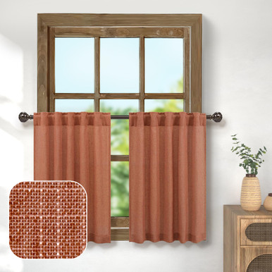 30 Inch Length Curtains Tiers for Bathroom Back Tab Pocket Cafe Short ...