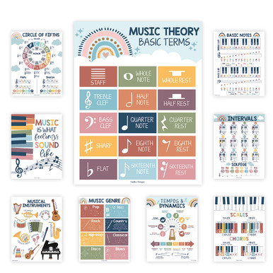 Hadley Designs 9 Boho Music Classroom Posters - Choir Posters, Solfege ...