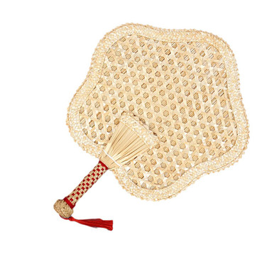 Cabilock Woven Hand Fan Cattail Leaf Fan Hand Held Folding Fans Hand ...