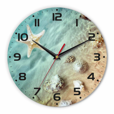 Starfish Seashell Wall Clock 10 Inch Battery Operated Summer Beach Sea ...