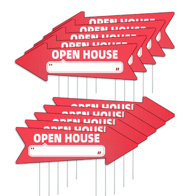 Open House Red Arrow Yard Signs with Stakes-16 x 5 in Double Sided ...