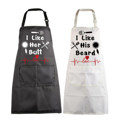 MBMSO Funny Couples Apron Couples Matching Gifts I Like His Beard I ...