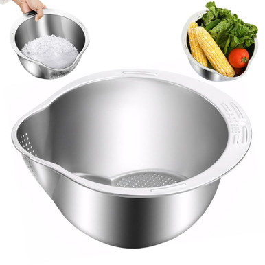 Rice Washer,Rice Strainer Side Draining Rice Washer Stainless Steel ...
