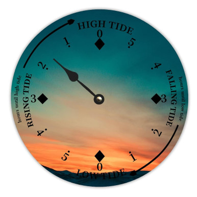 Rustic Wood Tide Clock Seaside Beach Sunset Coast Scenery Ocean Time ...