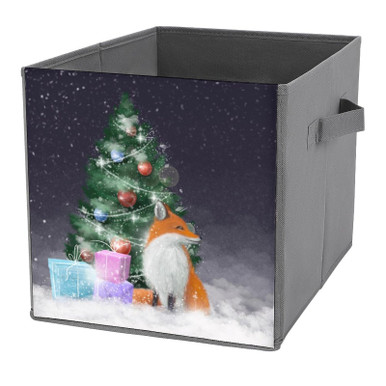 MEIKKO Christmas Fox Tree Storage Cubes,Fabric Collapsible Storage Bins ...
