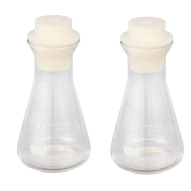 Mobestech 2 Pcs Shot Glass with Lid Glass Conical Flask Conical Flask ...