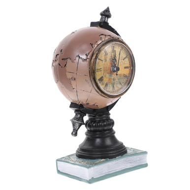 Amosfun Retro Table Clock Table Globe Clock Rotating Globe Vintage ...