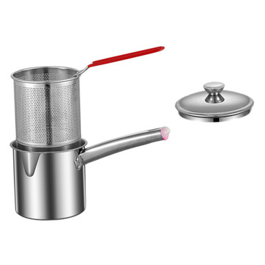 SWOOMEY 1 Set Fry Pan Mesh Pasta Basket Seafood Frying Pot Deep Frying ...