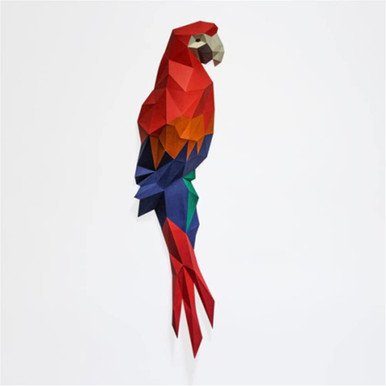 3D Macaw Wall Paper Craft Animal Template Origami DIY Low Poly Parrot ...