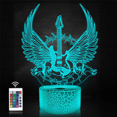 Uruzuo Guitar Music Note Lamp Themed Gifts Lamps, 3D Optical Illusion ...