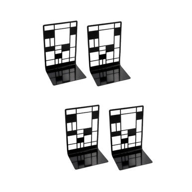 BESTOYARD 2 Pairs Metal Bookend Book Support Base Bookcase Ends Anti ...