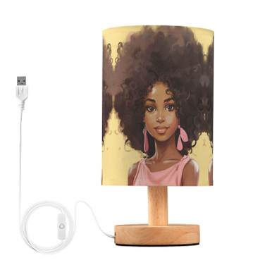 KEIGE African American Black Girl Table Lamp for Bedroom Nightstand,LED ...