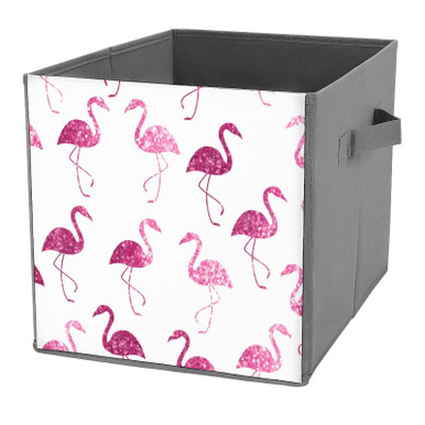 MEIKKO Pink Glitter Flamingo Cube Storage Bins Cute Sparkle Animal 11 ...