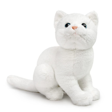 ZHONGXIN MADE White Cat Plush, Realistic White Cat Stuffed Animal, Cute ...