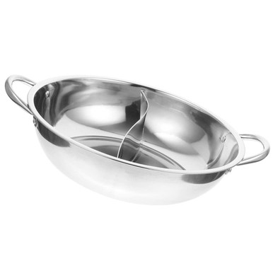 Divided Pot Double-flavor Shabu Shabu Pot with Divider Dual Sided ...