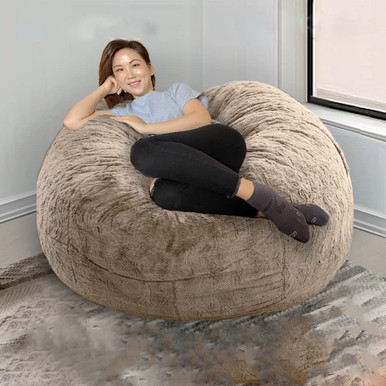 Fluffy Pouf Cover Bean Bag Chair Beanbag Sofa Ottoman Floor Game Movie ...