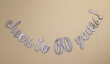 All About Details Cheers to 60 Years! Cursive Banner, 1 Set, 60th ...