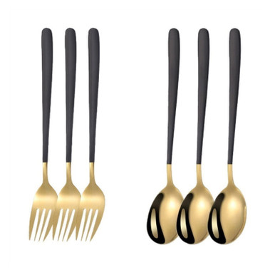 spoons 6-piece Stainless Steel Spoon Fork Set Long Handle Soup Spoon ...