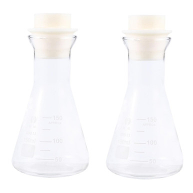 Mobestech 2 Pcs Wide Mouth Reaction Flask Erlenmeyer Flask with Stopper ...