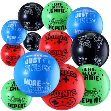 PullCrease 12 Pcs 12" Summer Beach Balls Inflatable Game Themed Pool ...