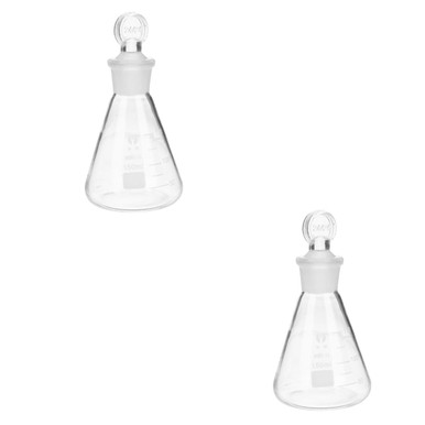 SOLUSTRE 2pcs Erlenmeyer Flask with Stopper Science Beakers Curie ...