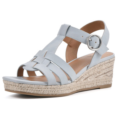 WHITE MOUNTAIN Women's Stormy Wedge Sandal, Cornflower Blue/Smooth, 9 M ...