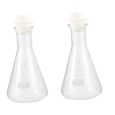 DOITOOL 2 Pcs Erlenmeyer Flask with Stopper Chemistry Beakers and ...