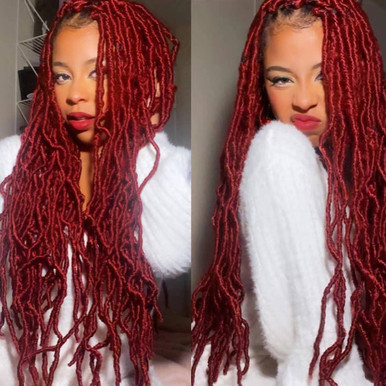 Aayubb Burgundy Soft Locs 26 Inch Faux Locs Crochet Hair Pre Looped ...