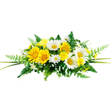 HOSY 16-in Artificial Memorial Bouquet with Stake, Faux Flowers for ...
