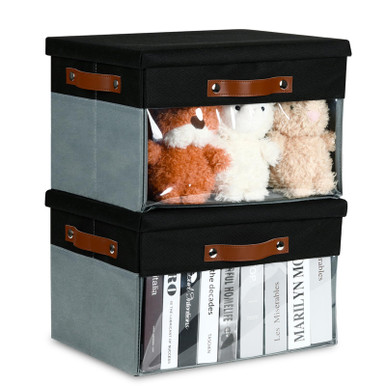 Bidtakay Storage Bins with Lid Closet Storage Bins with Clear Window 15 ...