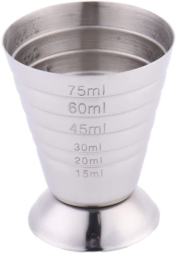 Stainless Steel Wine Glass Wine Measurer 75ml Scale Cone Measuring Cup ...