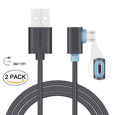 90 Degree Micro USB Cable,COOLSELLL [2 Pack] 3M/10ft Right Angle ...