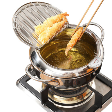 nicylin Fry Basket Racks Deep Fryer Pot 3.4L 9.4IN Japanese Deep Frying ...