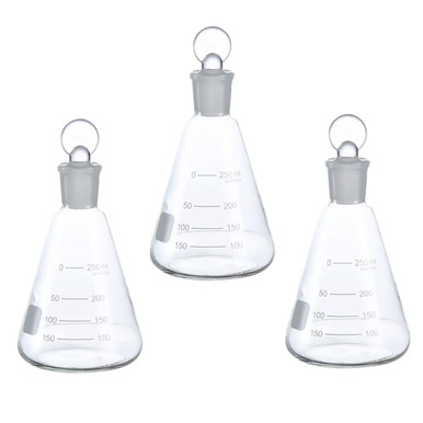 PartyKindom 3pcs Erlenmeyer Flask Scientific Glass Flask Lab Volumetric ...