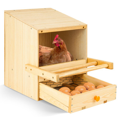 MKNOWPG Chicken Nesting Box Single Nesting Boxes Wooden for Laying Eggs ...