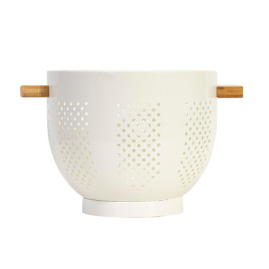 JYGMCO Colanders with Wood Handle - Kitchen Essential Metal Strainers ...