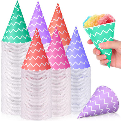 Amyhill 600 Pack Cone Cups 6 OZ Bulk Snow Cone Cups Disposable Water ...