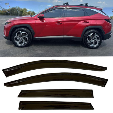 2021-2024 Tape-On Side Window Visors Vent Deflectors for Hyundai Tucson ...
