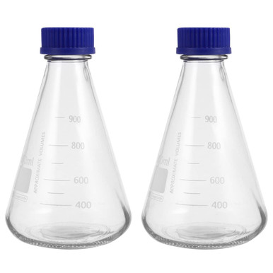 Baluue 2pcs Triangular Flask Lab Conical Reagent Glass Beaker Glass ...