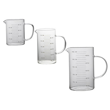 KJHBV 3pcs Graduated Measuring Cup Glass Pouring Cup Pitcher Measuring ...
