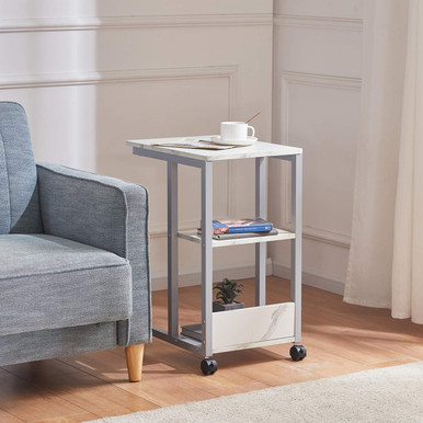 Sunon C End Table, 25 in x 4 in x 13 in, White - Warehousesoverstock