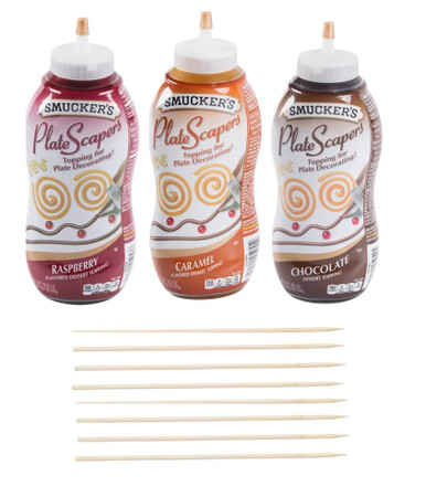 Smuckers Plate Scrapers - Raspberry - Chocolate - Caramel - Plate ...
