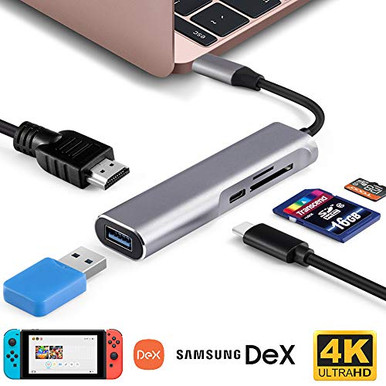 USB Type C Hub Dock 5in1 to 4k HDMI PD Charging Multiport Adapter SD/TF ...