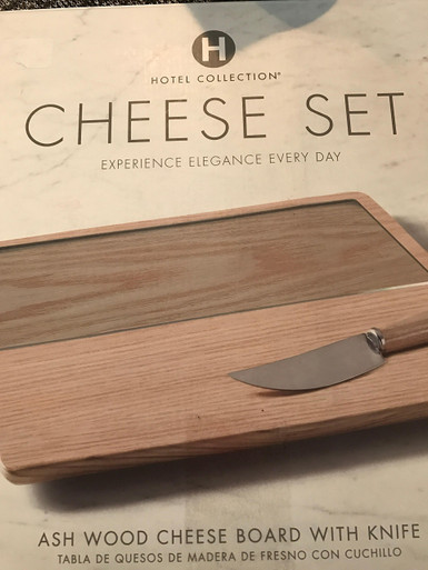 Hotel collection cheese set ash wood cheese board with knife ...