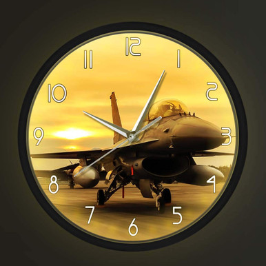 Geek Alerts F16 Falcon Fighter Jet Aircraft Plane Silent Quartz Wall ...