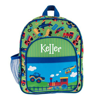 The Trendy Turtle Personalized Trains Planes Tractors Backpack - Back ...