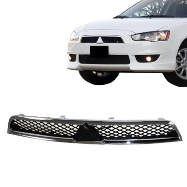 CarPartsDepot Front Chrome Frame Bumper Grille Assembly Grill Black ...